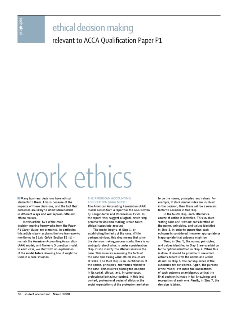 Ethical Decision-Making Models Explained | PDF