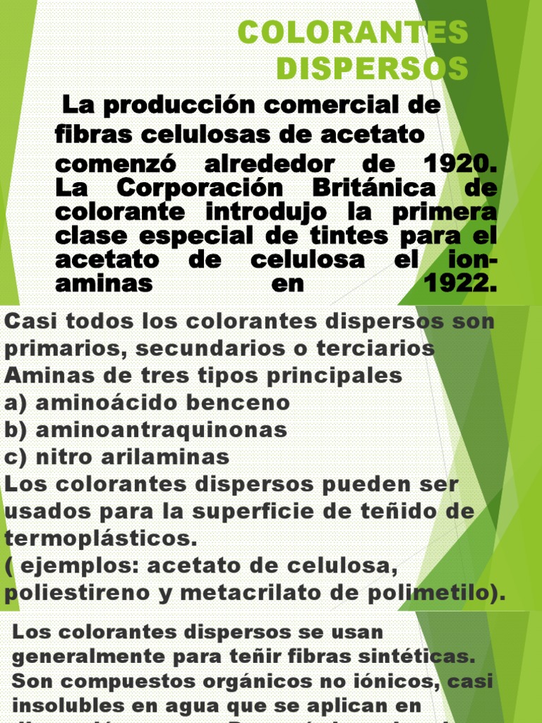 Colorantes Dispersos en Textiles | PDF | Sustancias químicas | Química