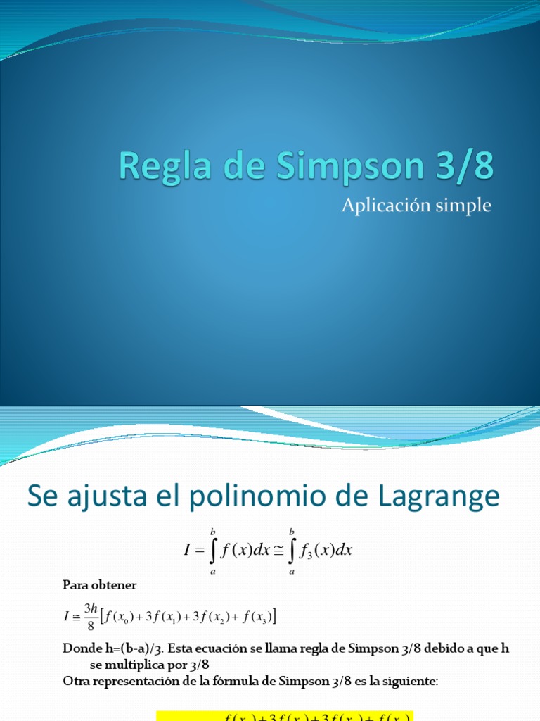 Regla de Simpson Tres Octavos | PDF | Matemáticas De La Computación ...