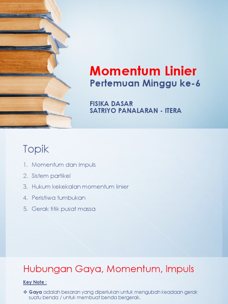 Momentum Dan Impuls - Fisika Dasar 1 ITERA | PDF
