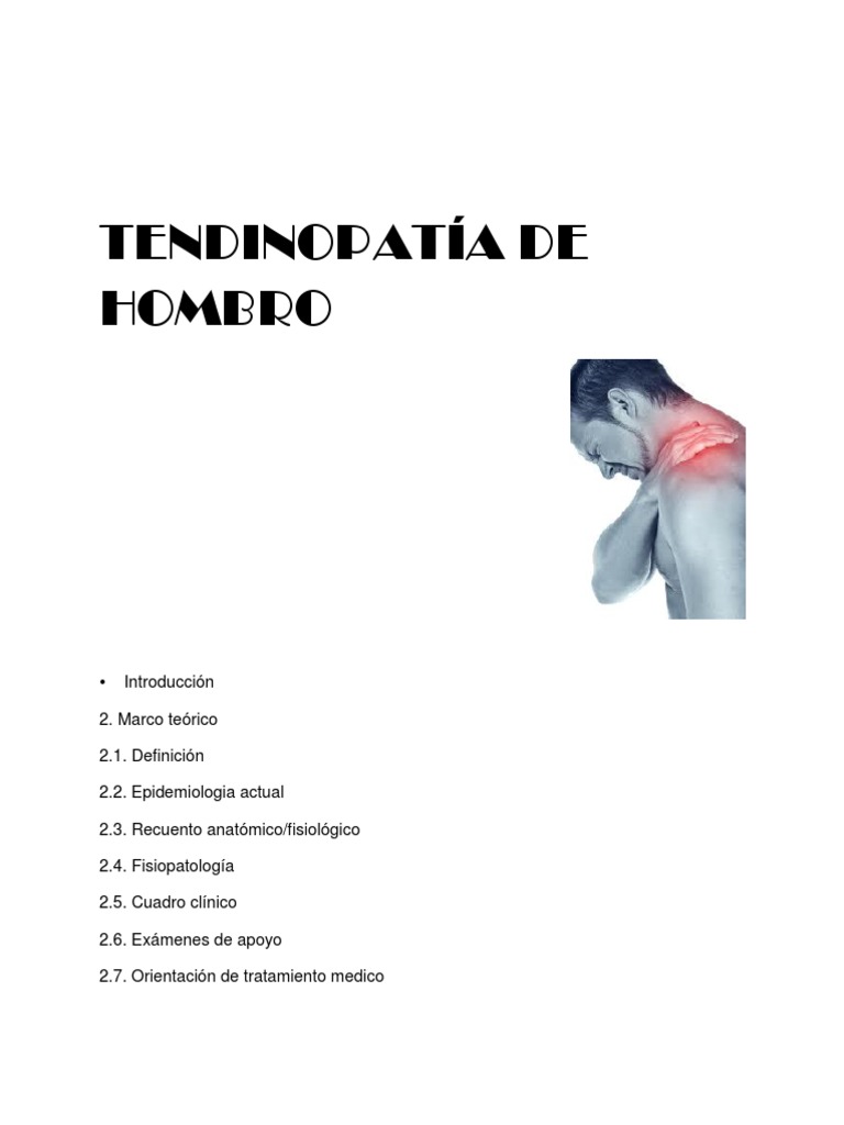 Tendinopatía de Hombro: Causas y Tratamientos | PDF | Hombro | Medicina CLINICA
