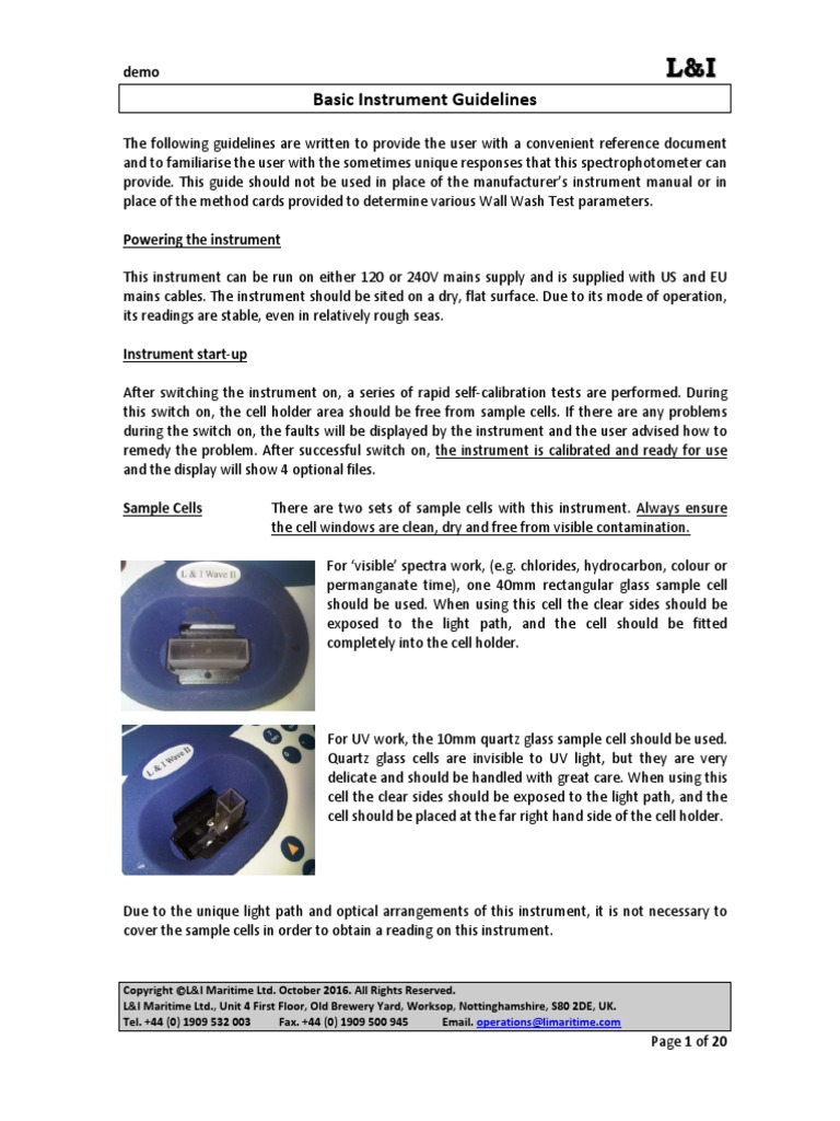 Spectro Quick User Guide | PDF | Methanol | Absorbance