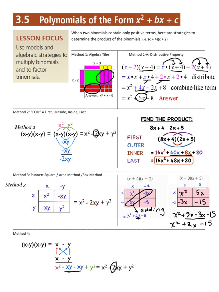 When Two Binomials Contain Only Positive Terms, Here Are Strategies To ...