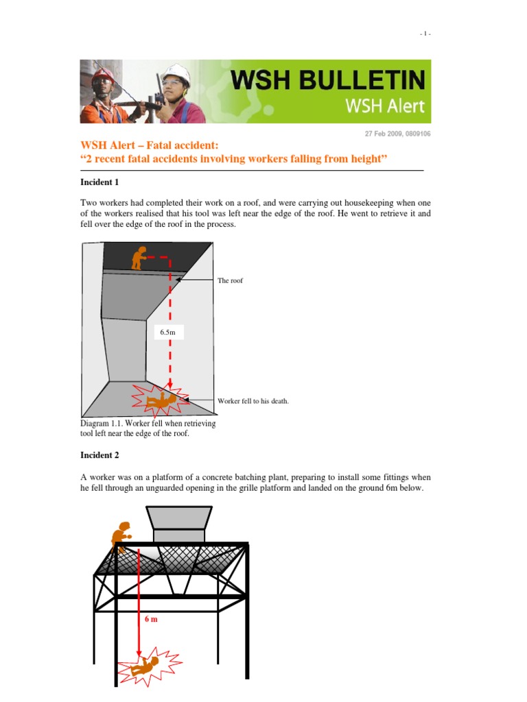 WSHC Bulletin - Accidents Involving Falling From Height | PDF ...