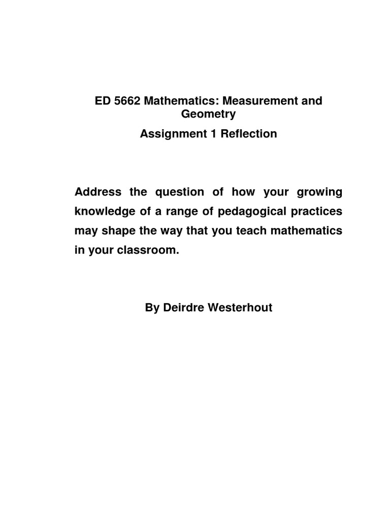 2018 Maths Reflection Final | PDF | Teachers | Learning