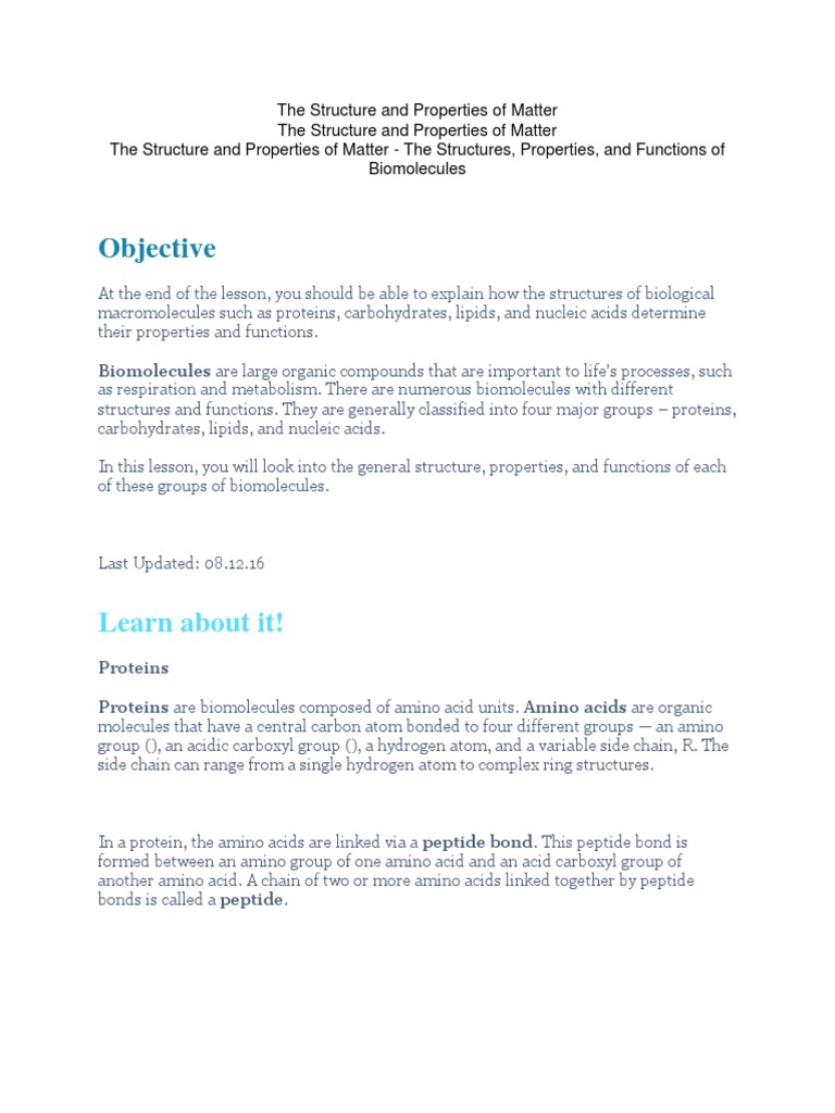 Physical Science Lesson 13 The Structure and Properties of Matter | PDF ...