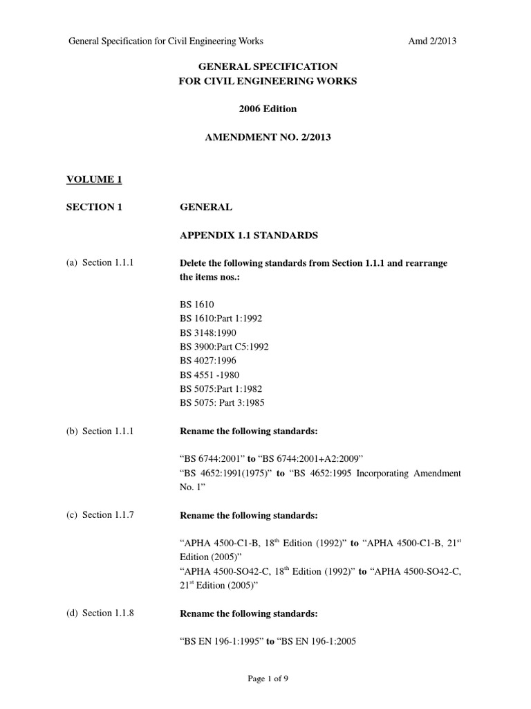 General Specification for Civil Works 2006 | PDF | Concrete | Building ...