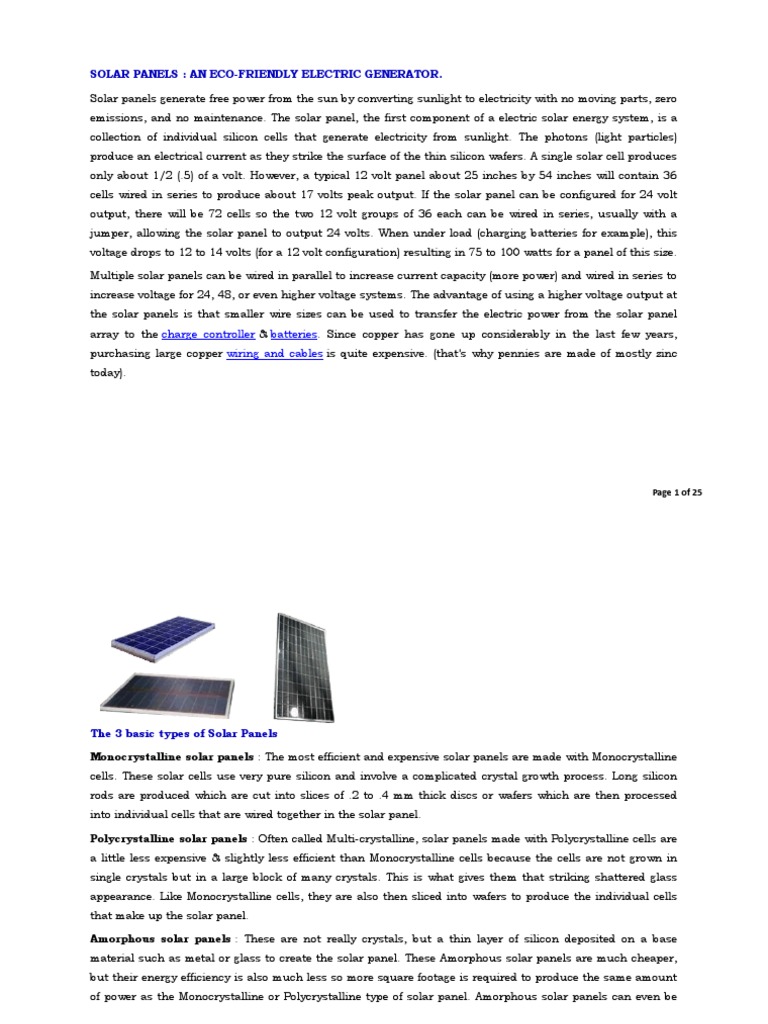 Solar Panels Basic Types | Download Free PDF | Power Inverter | Solar Cell