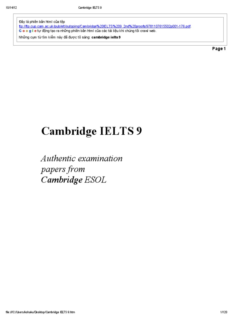 Cambridge IELTS 9 | PDF