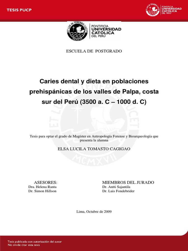 Tomasto Cagigao Elsa Caries Dental | PDF | Diente | Carbohidratos