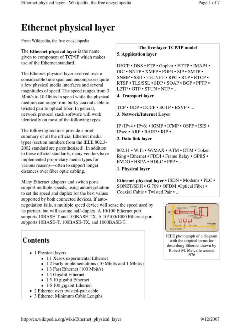 Ethernet Physical Layer | PDF | Ethernet | Internet Standards