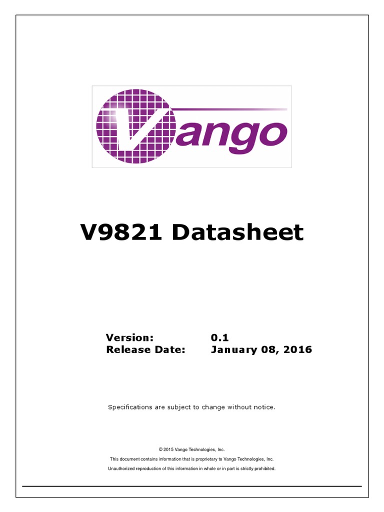 V9821 Datasheet V0.1 | PDF | Microcontroller | Power Supply