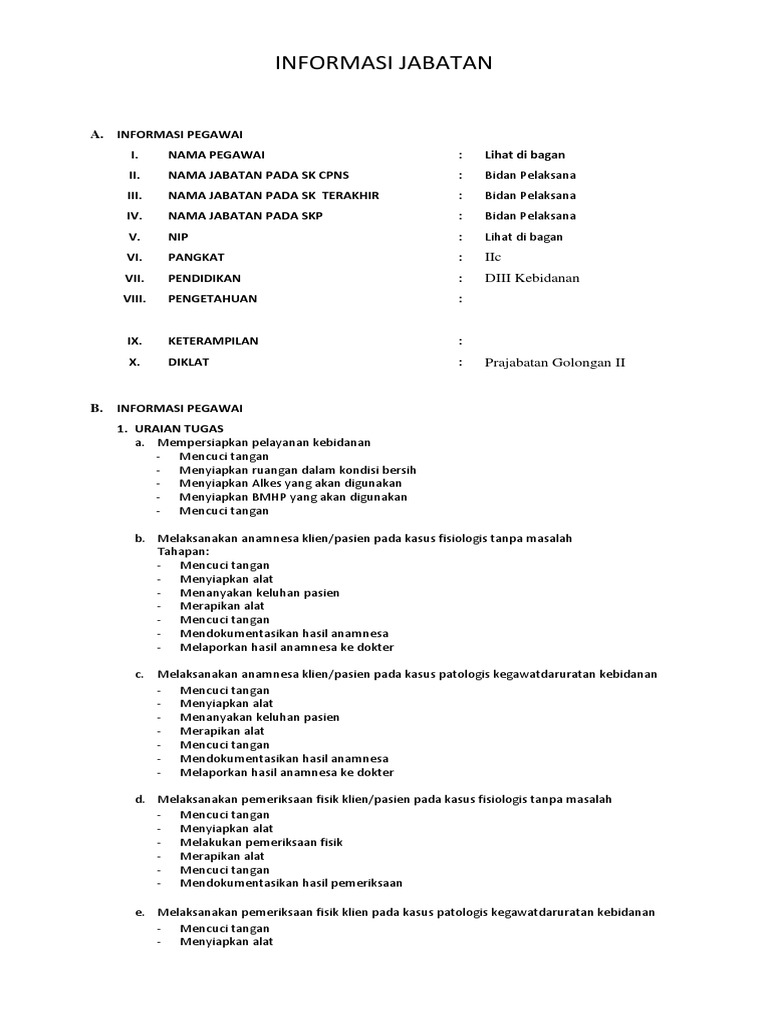 Infojab Bidan Pelaksana | PDF | Sains & Matematika