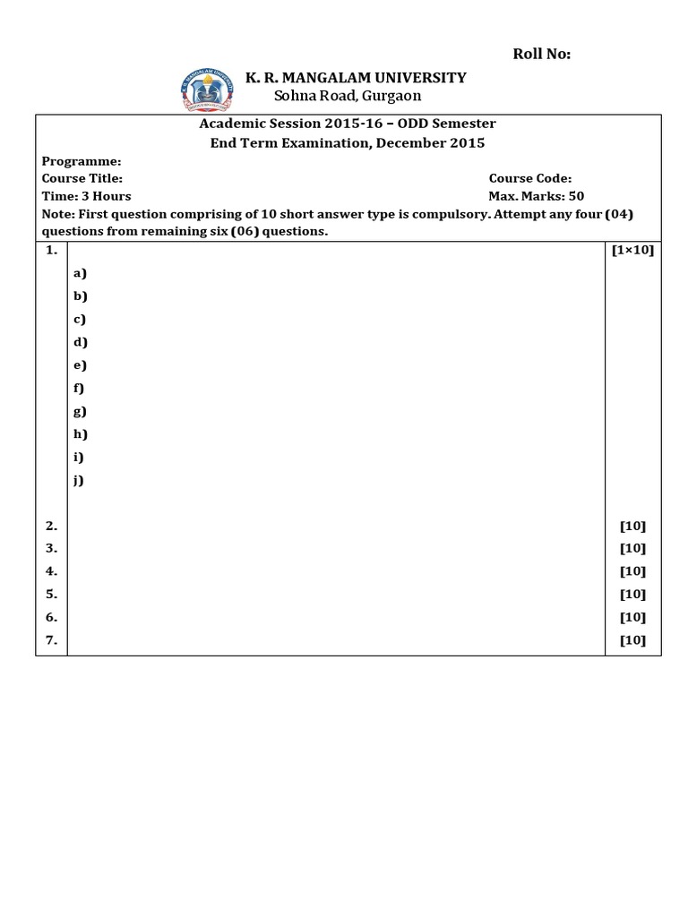 Mid Term QP Format SET-A | PDF