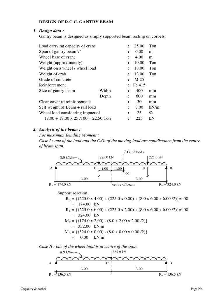Gantry Beam Design PDF | PDF | Beam (Structure) | Bending