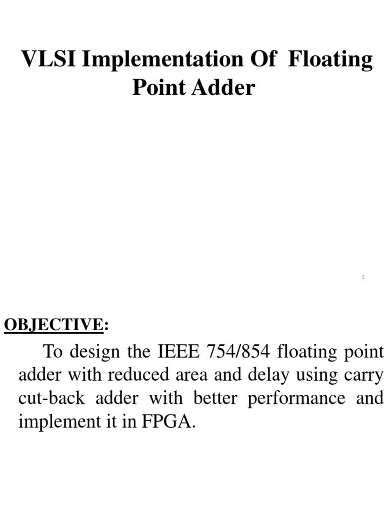 Vlsi Implementation Of Floating Point Adder Pdf Latency Engineering Field Programmable