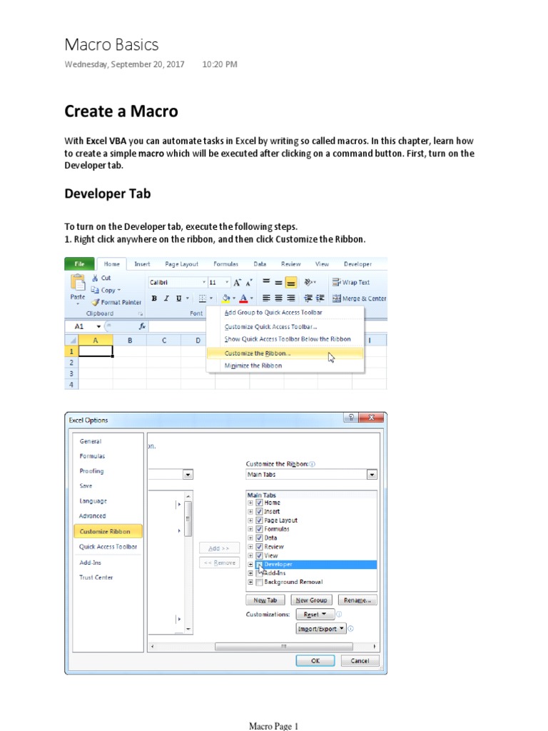 Macro Basics | PDF | Visual Basic For Applications | Microsoft Excel
