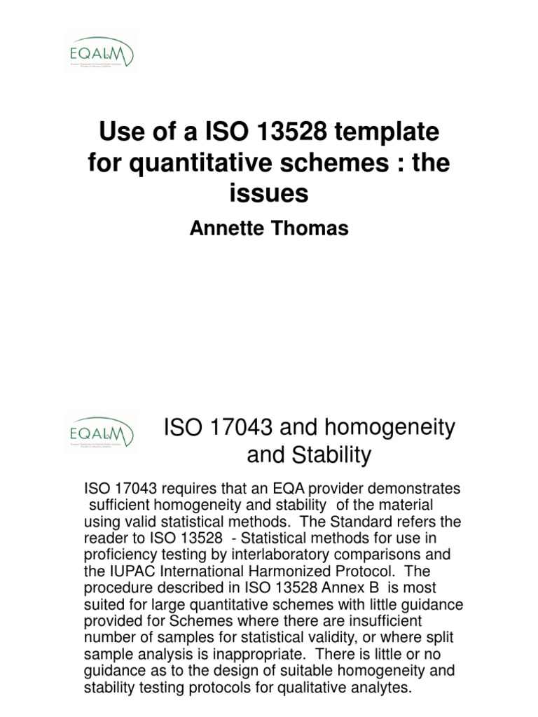 Assessing Homogeneity and Stability in Quantitative Proficiency Testing ...
