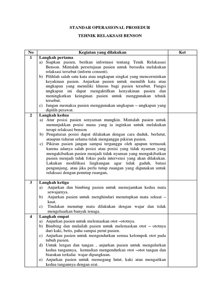 Sop Tehnik Benson | PDF