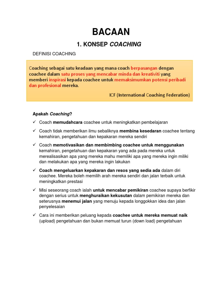 Nota Coaching & Mentoring | PDF | Karier & Perkembangan