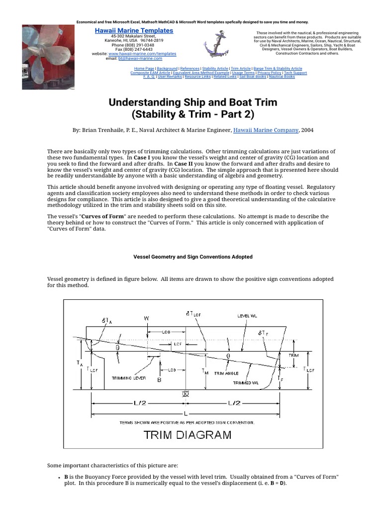 Lcg Calculation Naval Architecture Formula