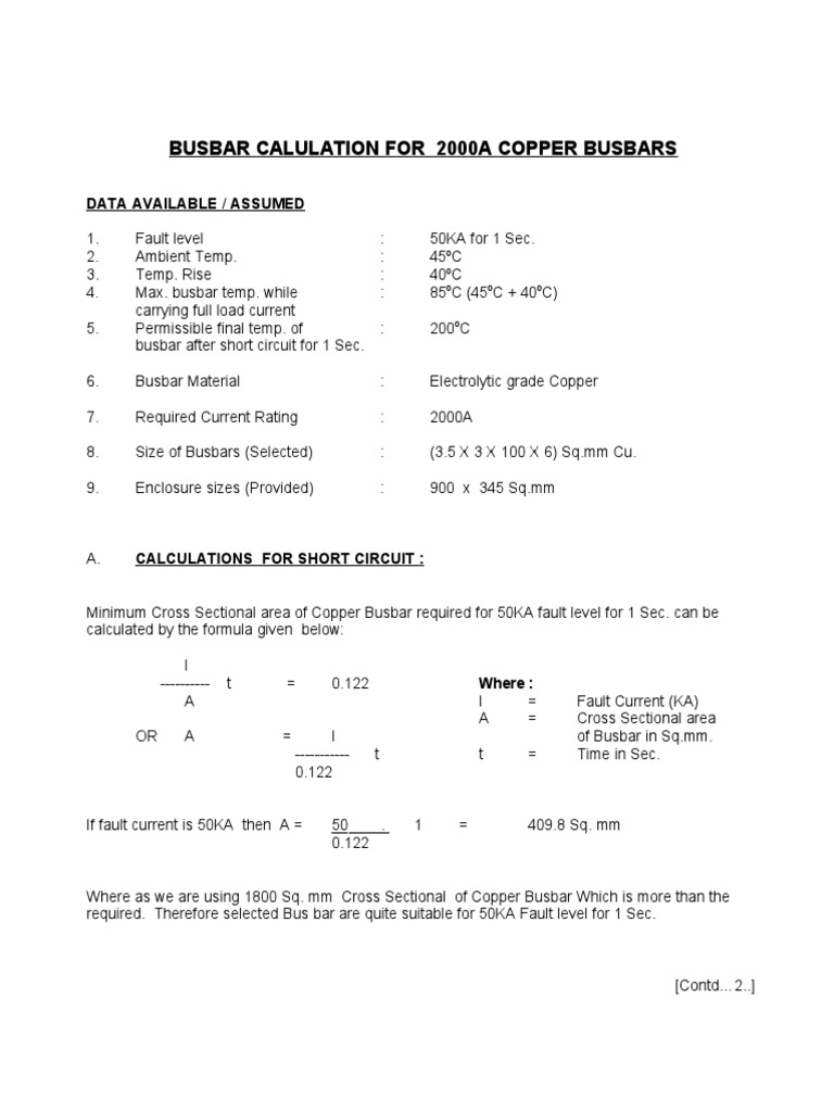 2000A Copper Busbar Thermal Analysis | PDF | Manufactured Goods ...