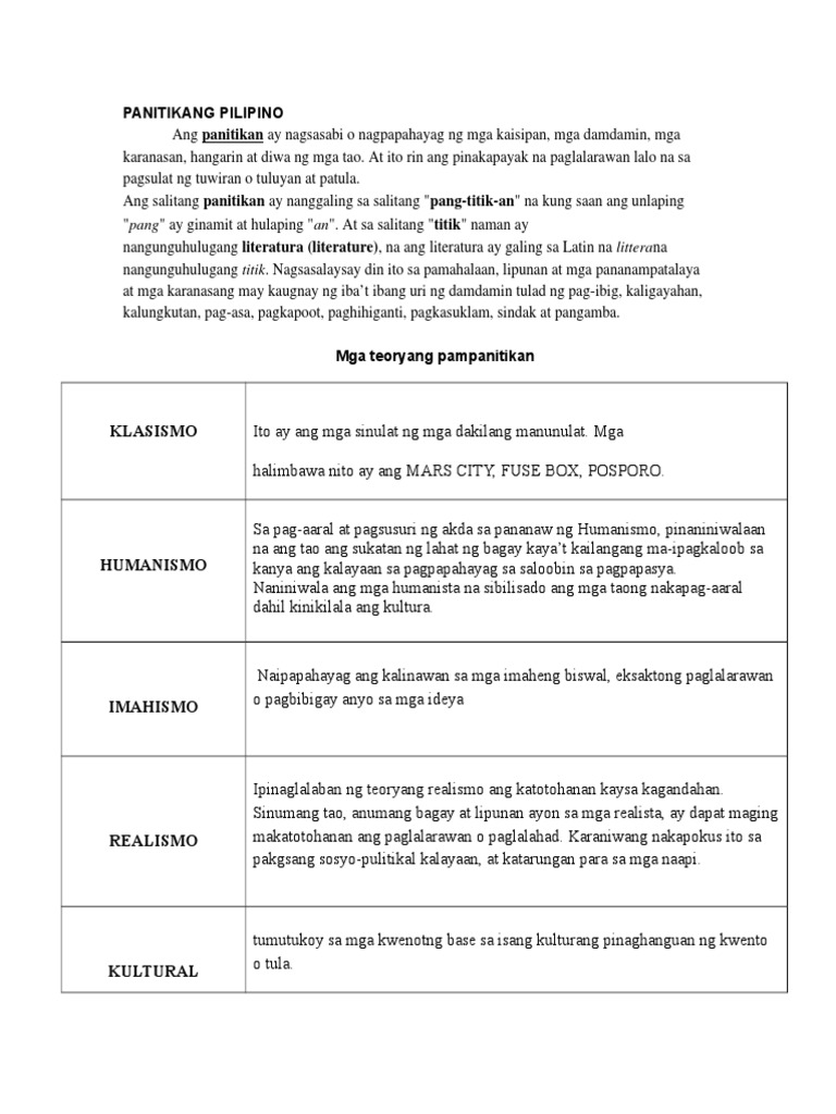 Panitikang Filipino | PDF