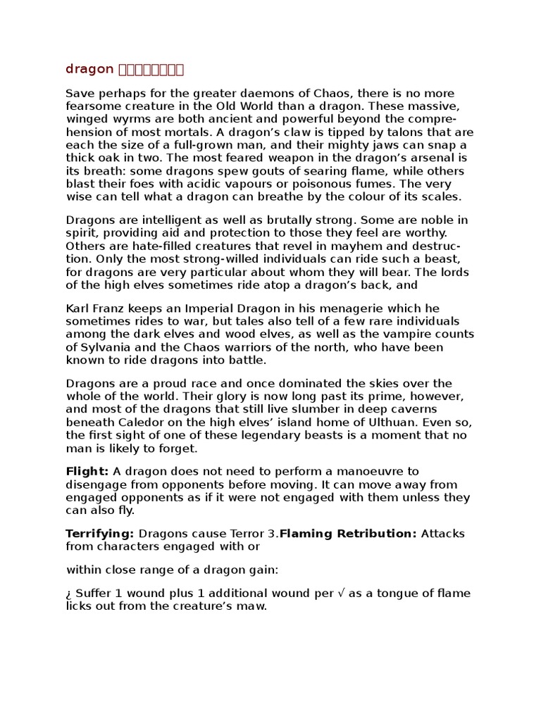 Dragon : Flight: A Dragon Does Not Need To Perform A Manoeuvre To | PDF ...