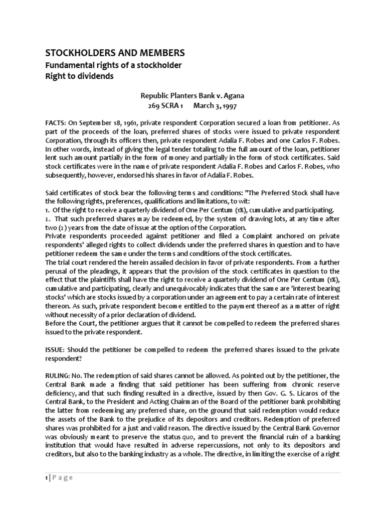 Corpo Case Compendium | PDF | Board Of Directors | Preferred Stock