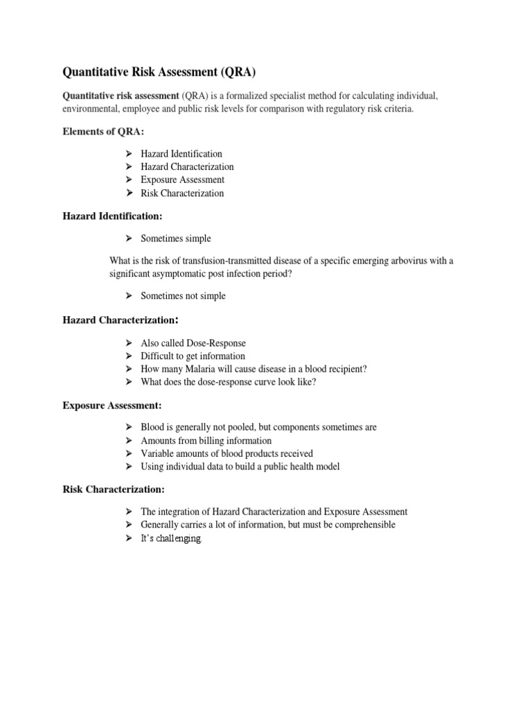 (QRA) Quantitative Risk Assessment | PDF