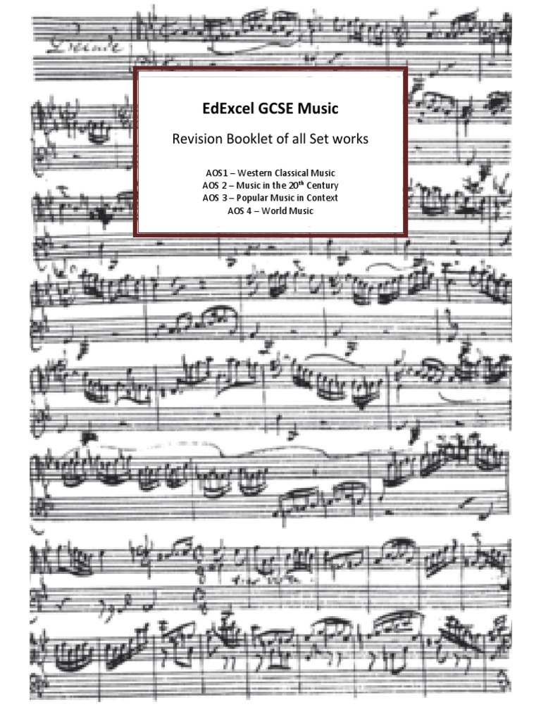 Music Edexcel Gcse Revision Booklet Old | PDF | Musical Compositions | Song Structure
