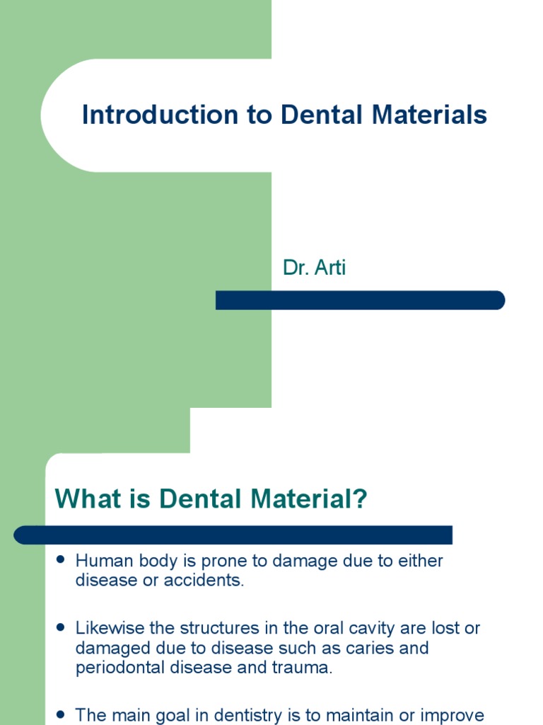 Overview of Dental Materials Classification | PDF