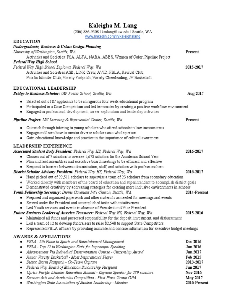 Kaleigha - Resume 1 | PDF