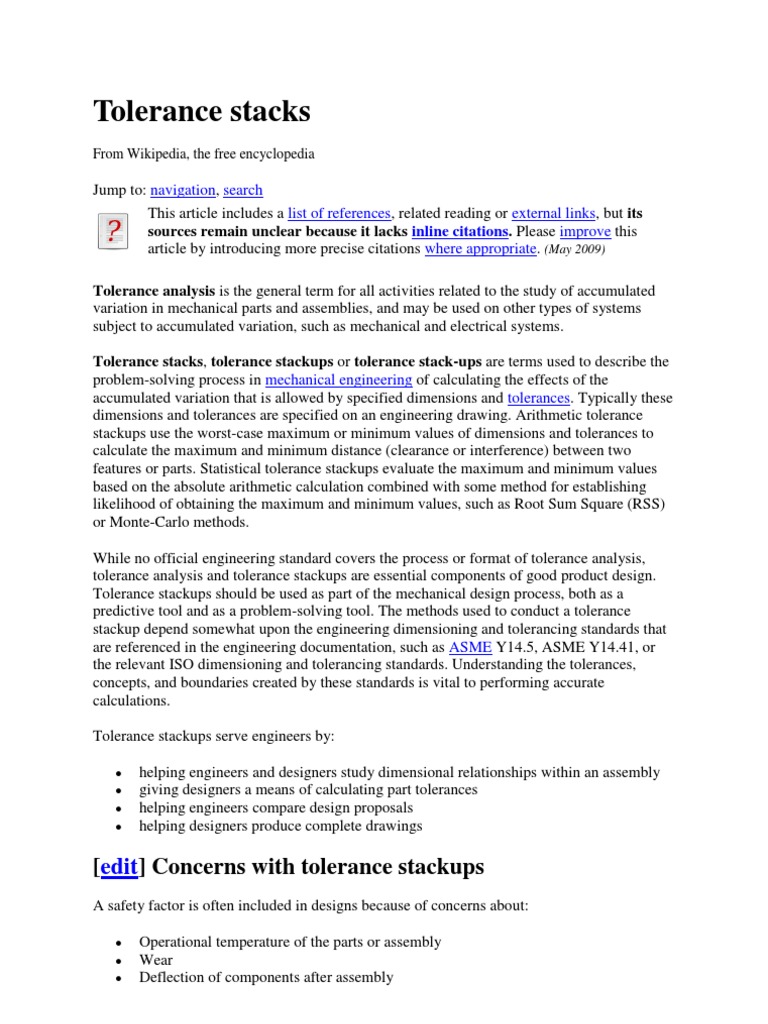 Tolerance Stacks | PDF | Applied Mathematics | Statistics