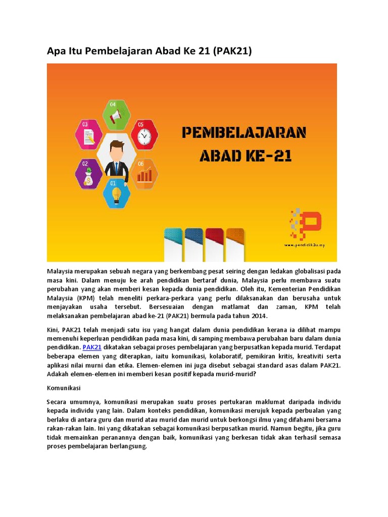 Apa Itu Pembelajaran Abad Ke 21 | PDF