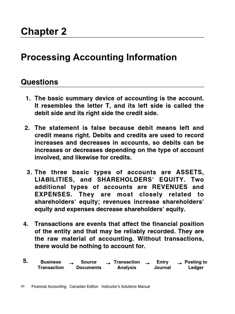 Processing Accounting Information: Questions | PDF | Debits And Credits ...