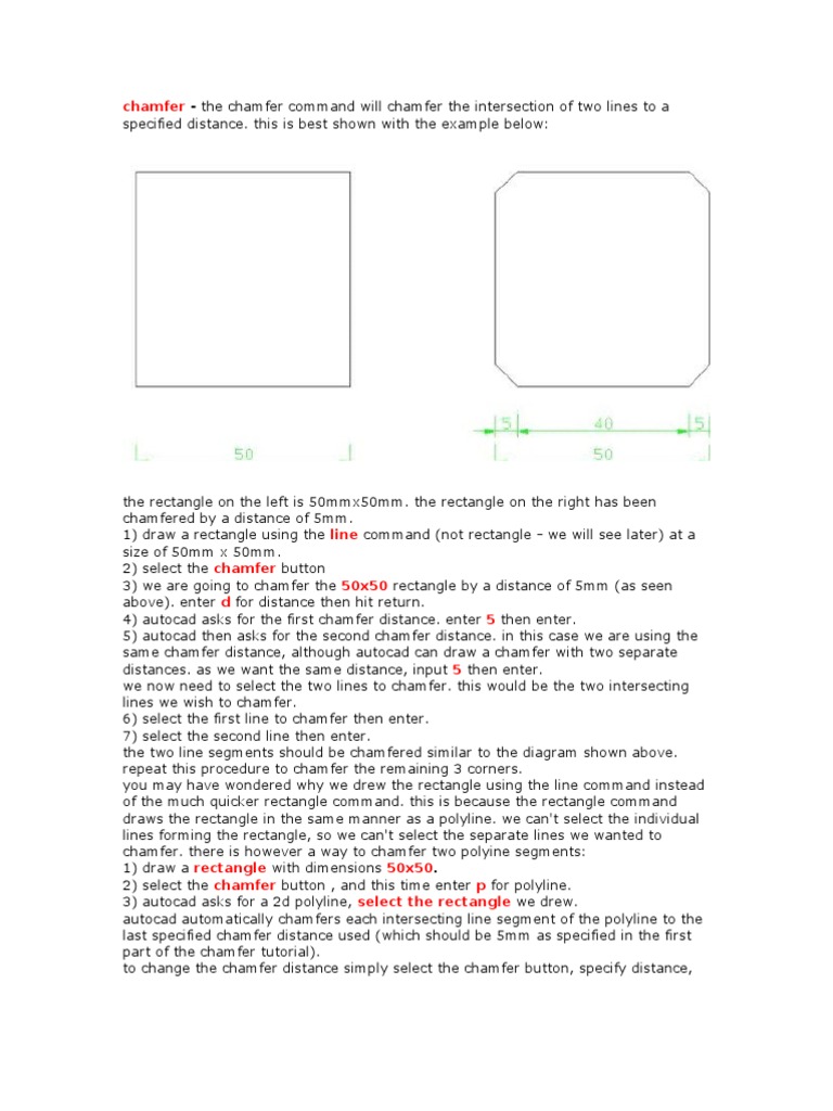 Chamfer | PDF | Line (Geometry) | Geometry