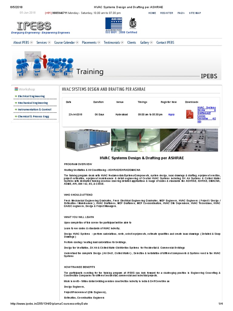 HVAC Systems Design and Drafting Per ASHRAE | PDF | Hvac | Duct (Flow)