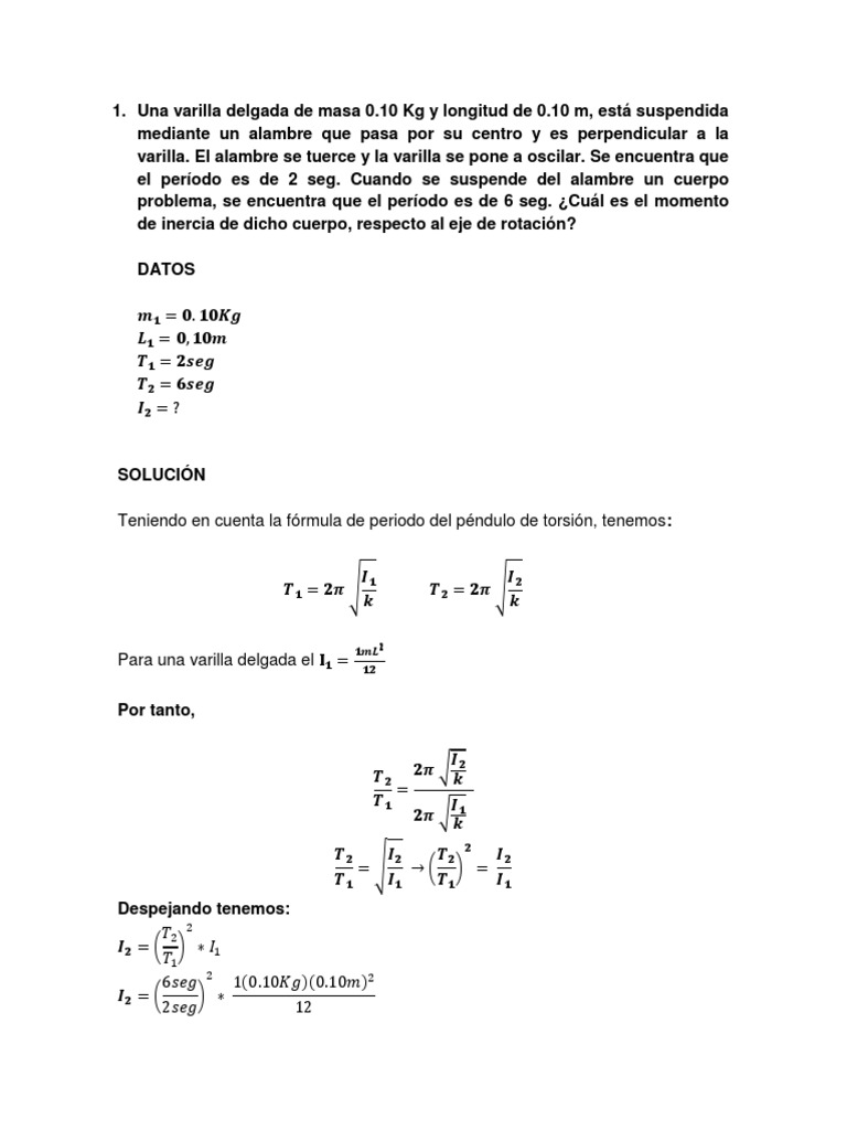 Fisica - Pendulo de Torsion | PDF | Métodos y materiales de enseñanza