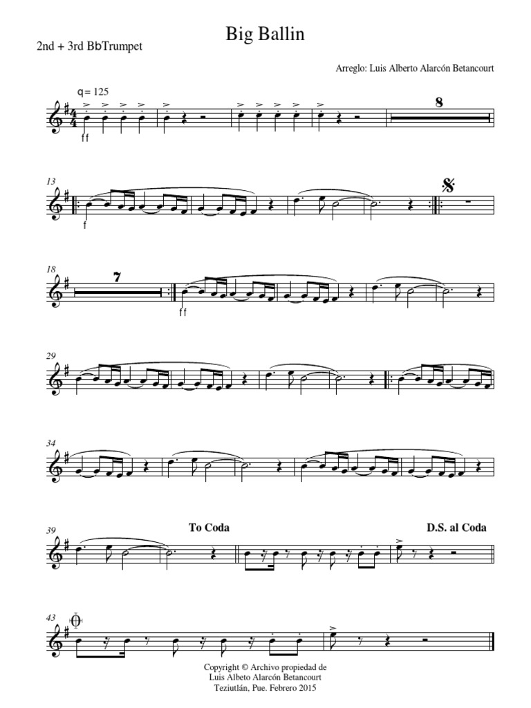 Big Ballin: 2nd + 3rd B B Trumpet | PDF