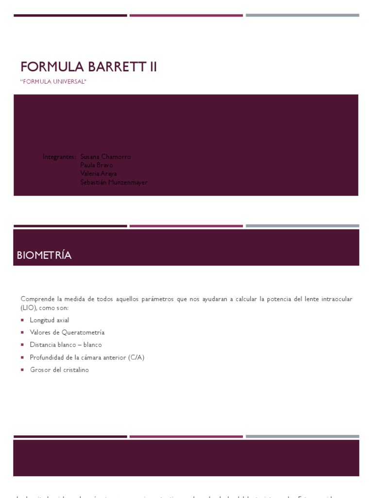 Formula Barrett 2 | PDF | Ojo humano | Longitud