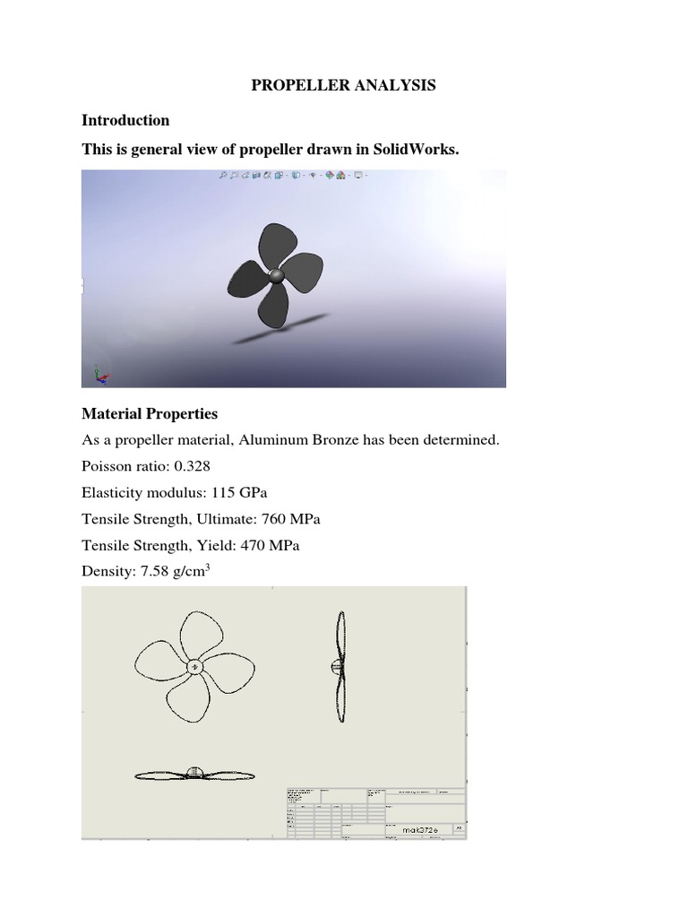 Propeller Analysis This Is General View of Propeller Drawn in ...