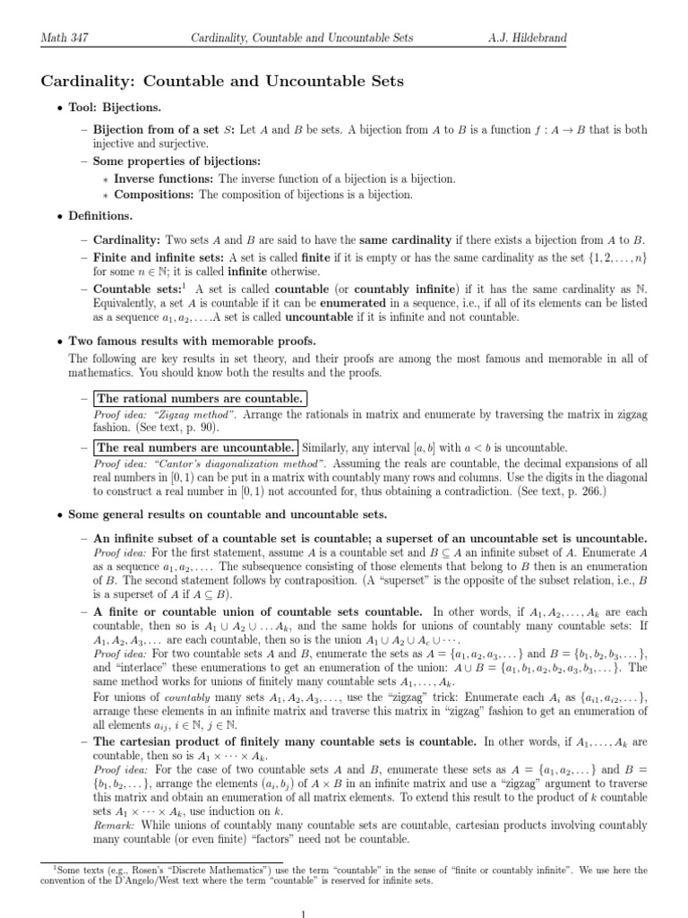 Cardinality: Countable and Uncountable Sets | PDF | Mathematical Logic | Mathematical Concepts