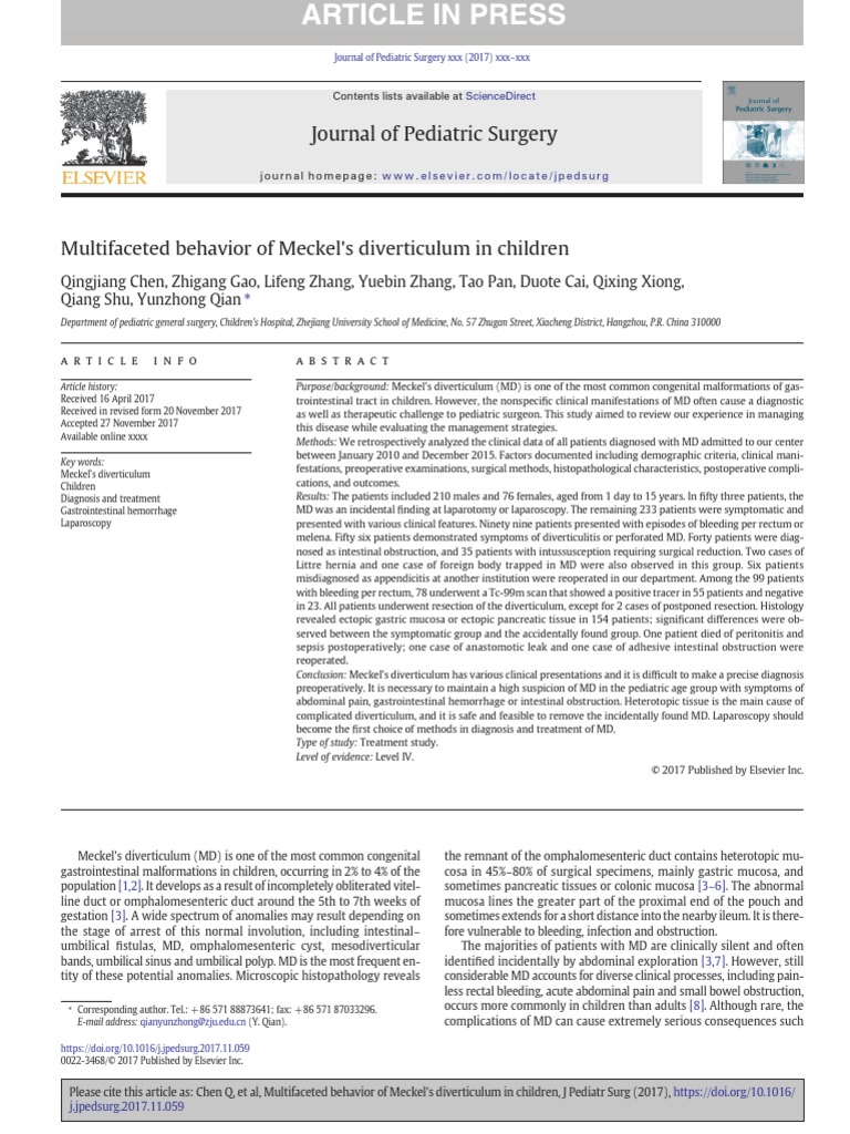 Journal of Pediatric Surgery | PDF | Gastroenterology | Digestive Diseases