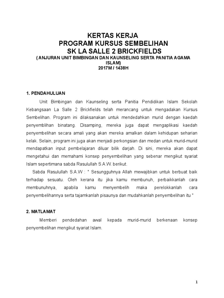 Program Kursus Penyembelihan | PDF
