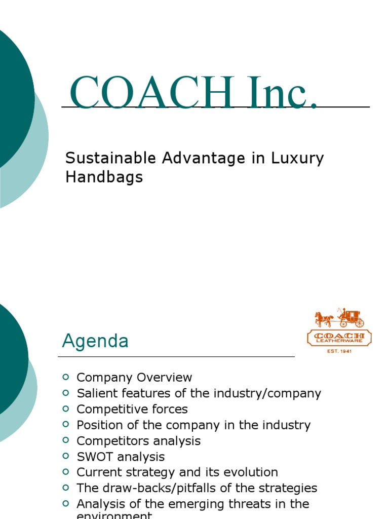 Coach Inc.: Sustainable Advantage in Luxury Handbags | PDF | Luxury ...
