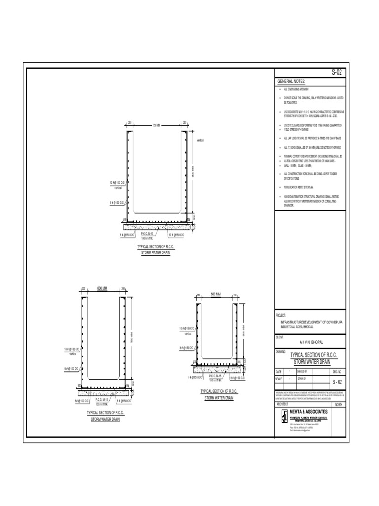 Typical Section of Storm Water Drain.pdf | Concrete | Building Technology