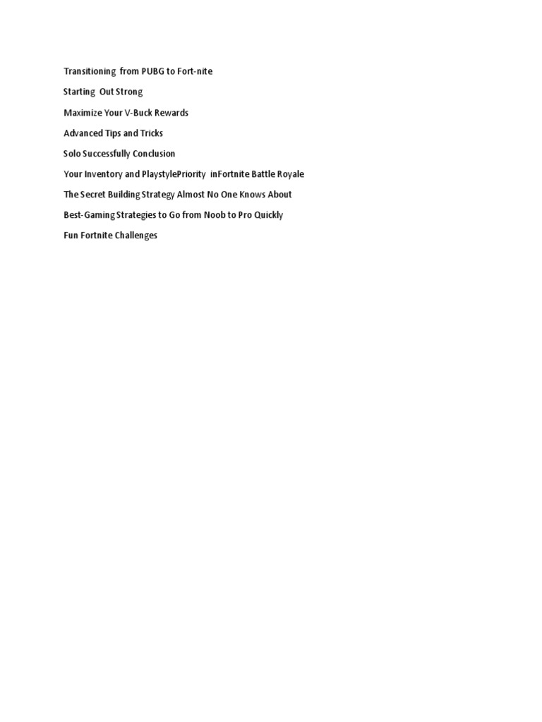 Fortnite 1 Outline | PDF