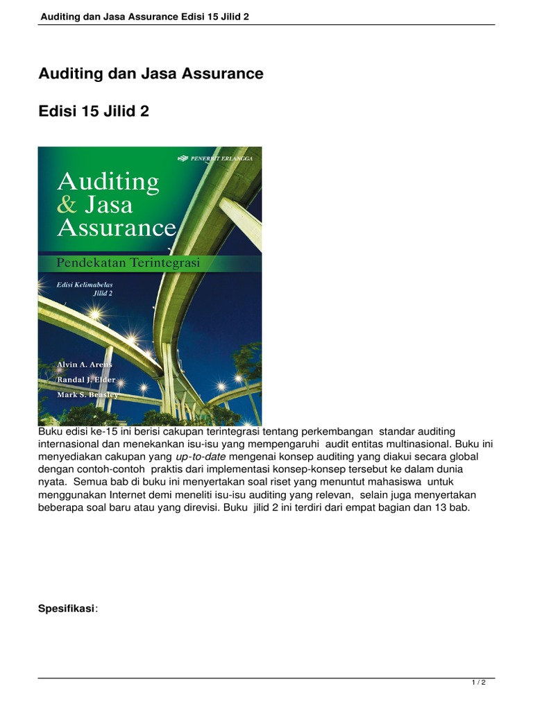 Auditing Dan Jasa Assurance Edisi 15 Jilid 2 | PDF