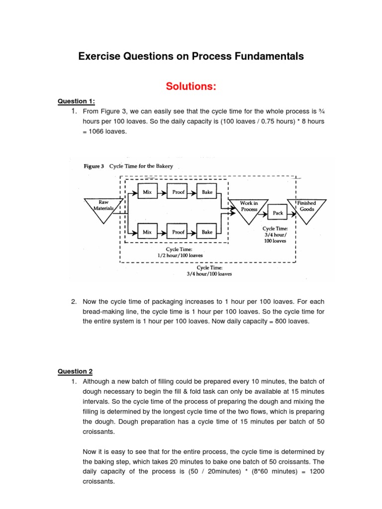 Process Fundamentals Exercise Questions | PDF | Cooking, Food & Wine